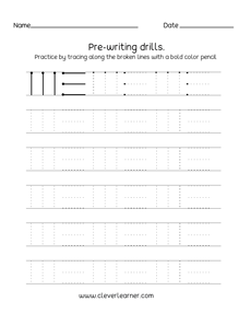 Pre-writing activity Sheets and Practice tracing Sheets level 3