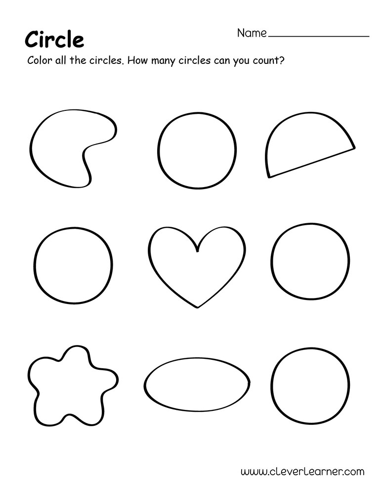 Circle Shape Activity Sheets For Preschool Children