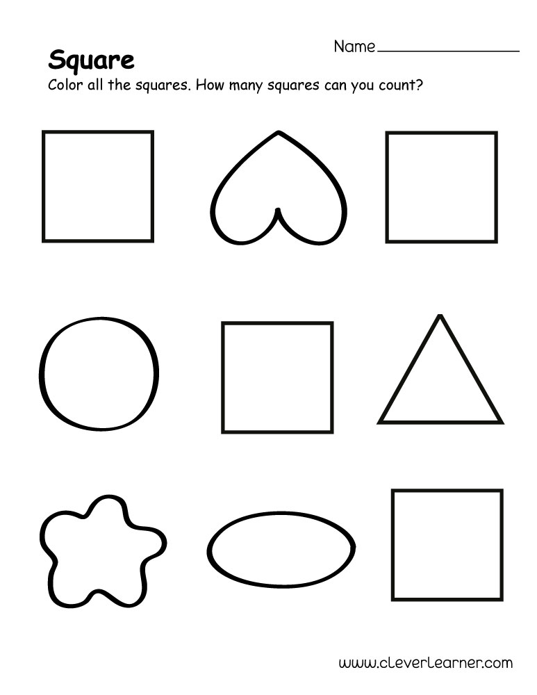 Preschool Square Worksheets