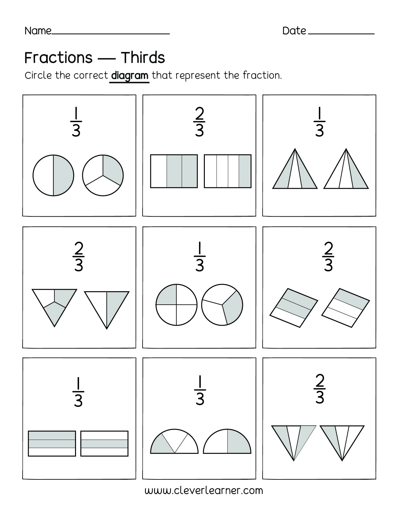 Fractions For Kindergarten Worksheets Printable Kindergarten Worksheets