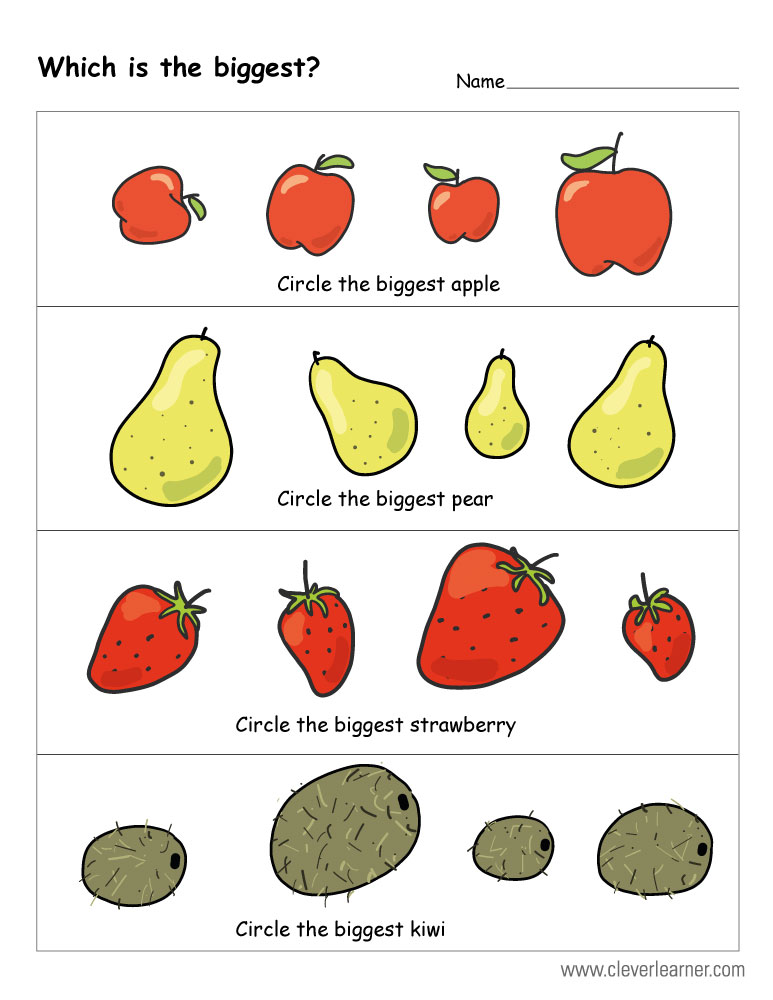 Sizes Big And Small Activity Worksheet For Preschool Children
